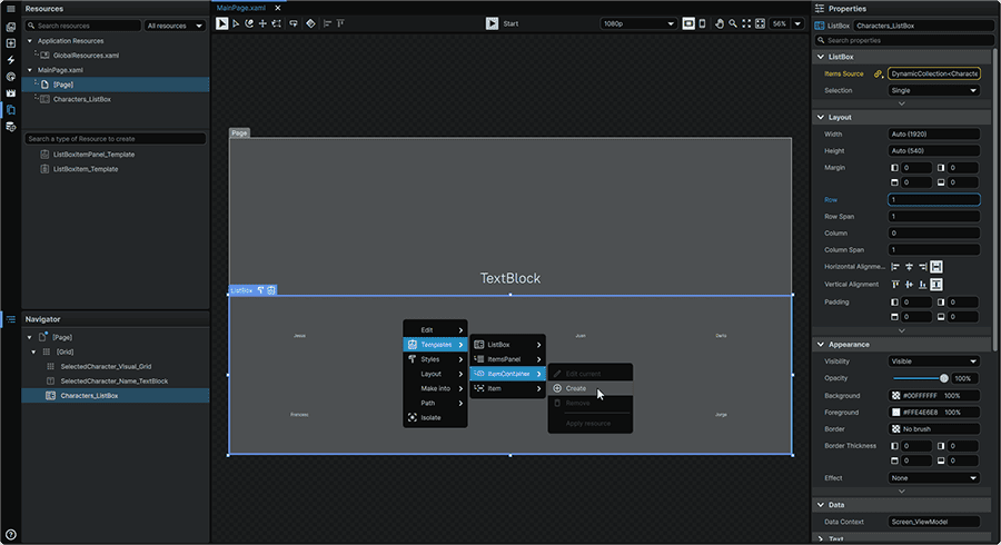 🎓 Creating a Character Selection Screen in Noesis Studio - Documentation | NoesisGUI